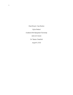 BUS 307 Milestone 1 - Brittany Stearns Southern New Hampshire ...