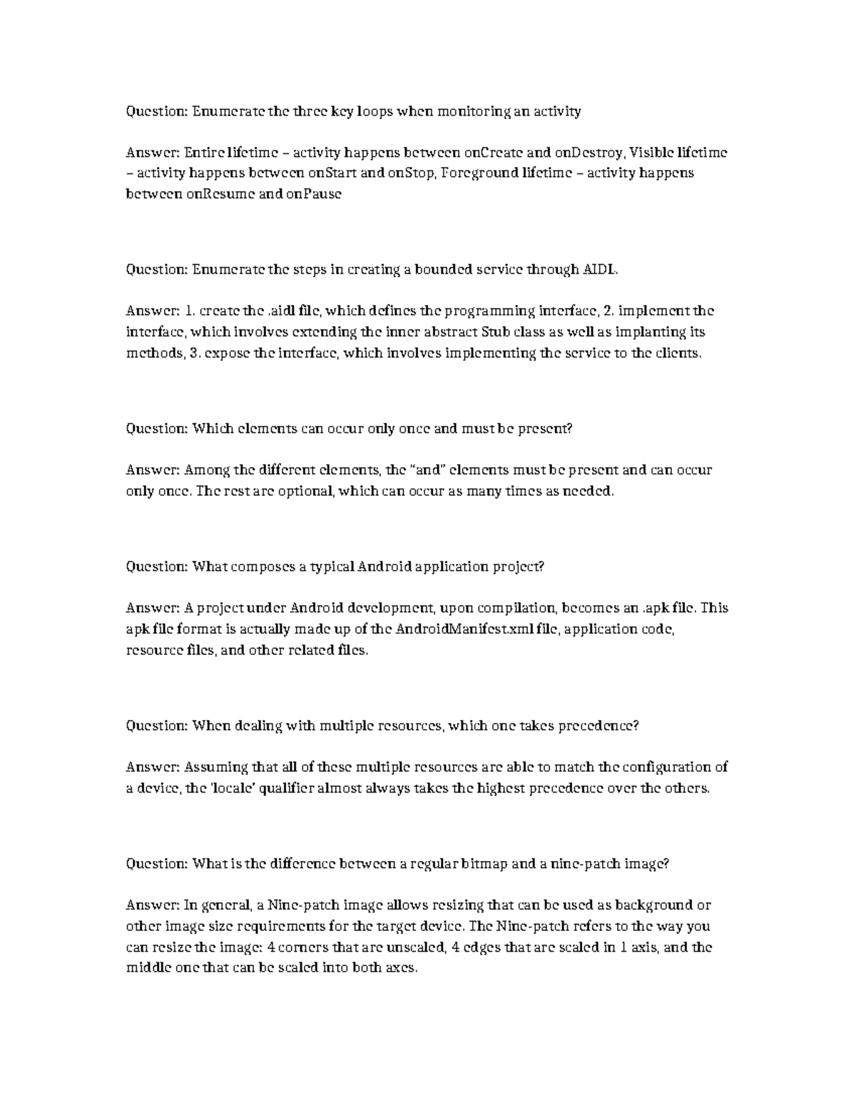 Compressure focalises doucine - Question: Enumerate the three key loops ...