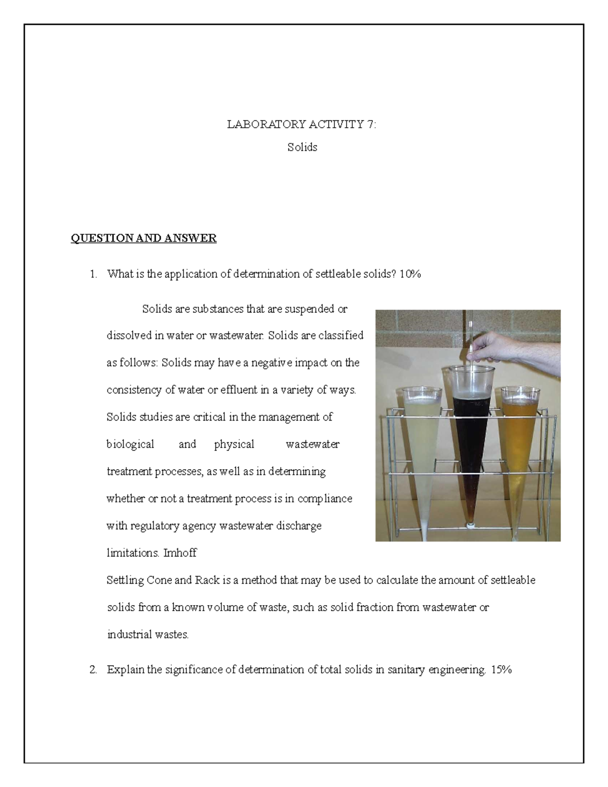 LA7 Solids - LABORATORY ACTIVITY 7: Solids QUESTION AND ANSWER What is ...