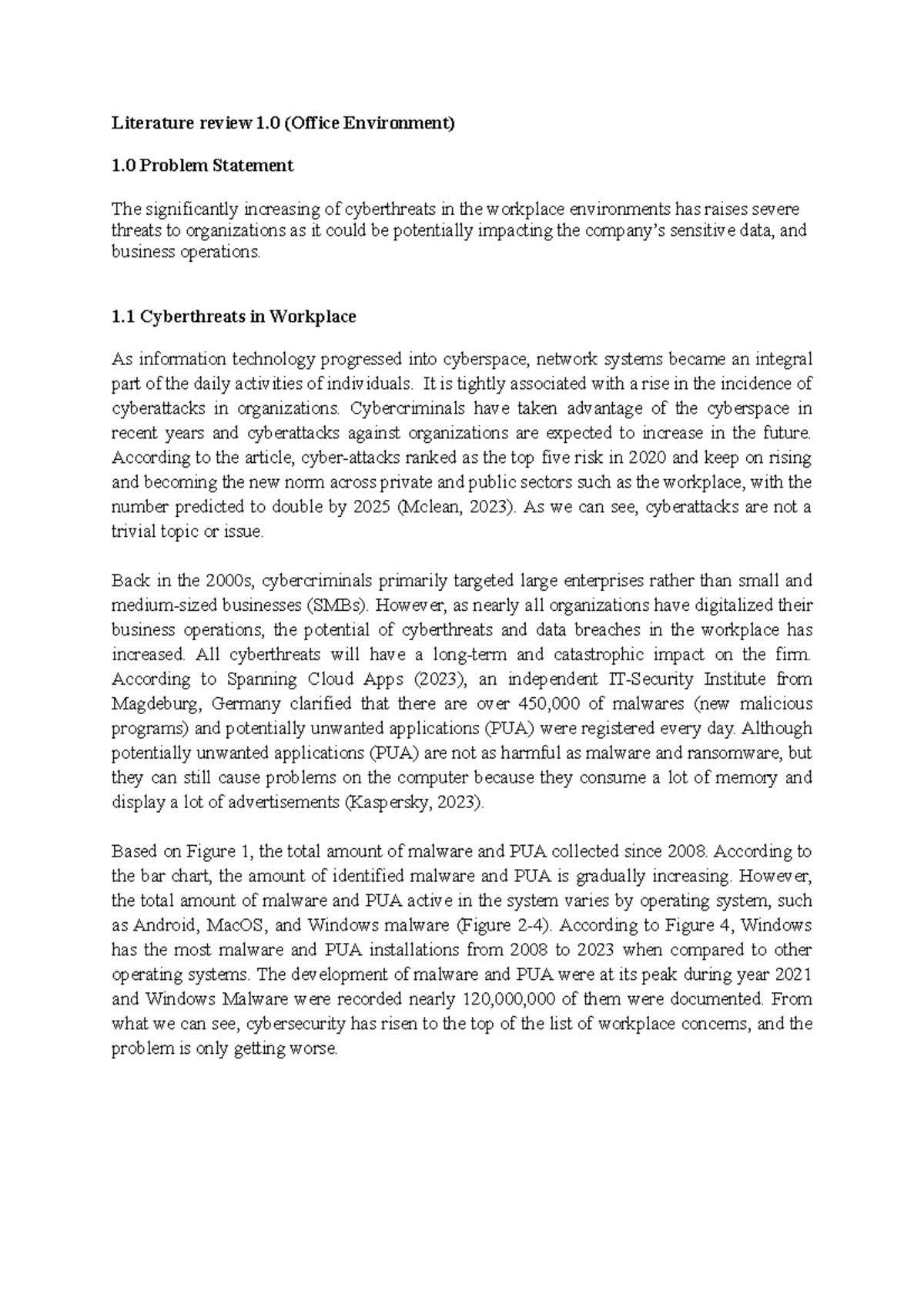 IAS Group Assignment 1 - Literature review 1 (Office Environment) 1 ...