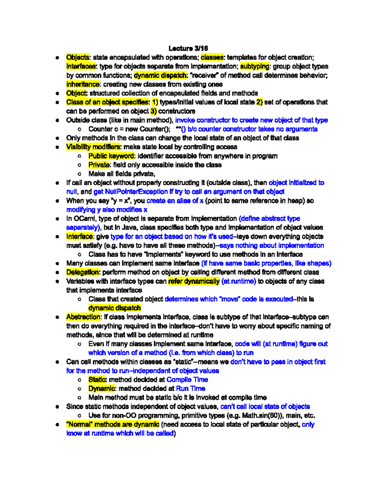 CIS 120 Lecture and Recitation March 16 - CIS 120 - Studocu