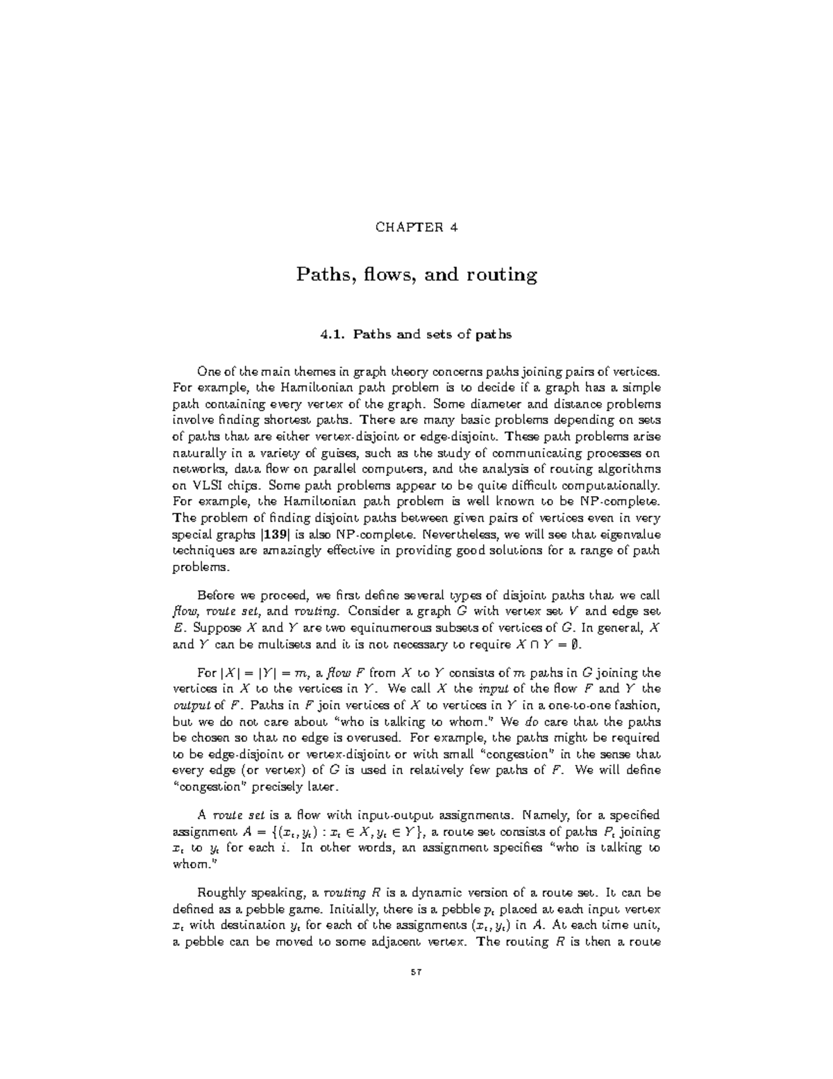 Ch4 - spectral graph - CHAPTER 4 Paths, flows, and routing Paths and sets of paths One of the ...