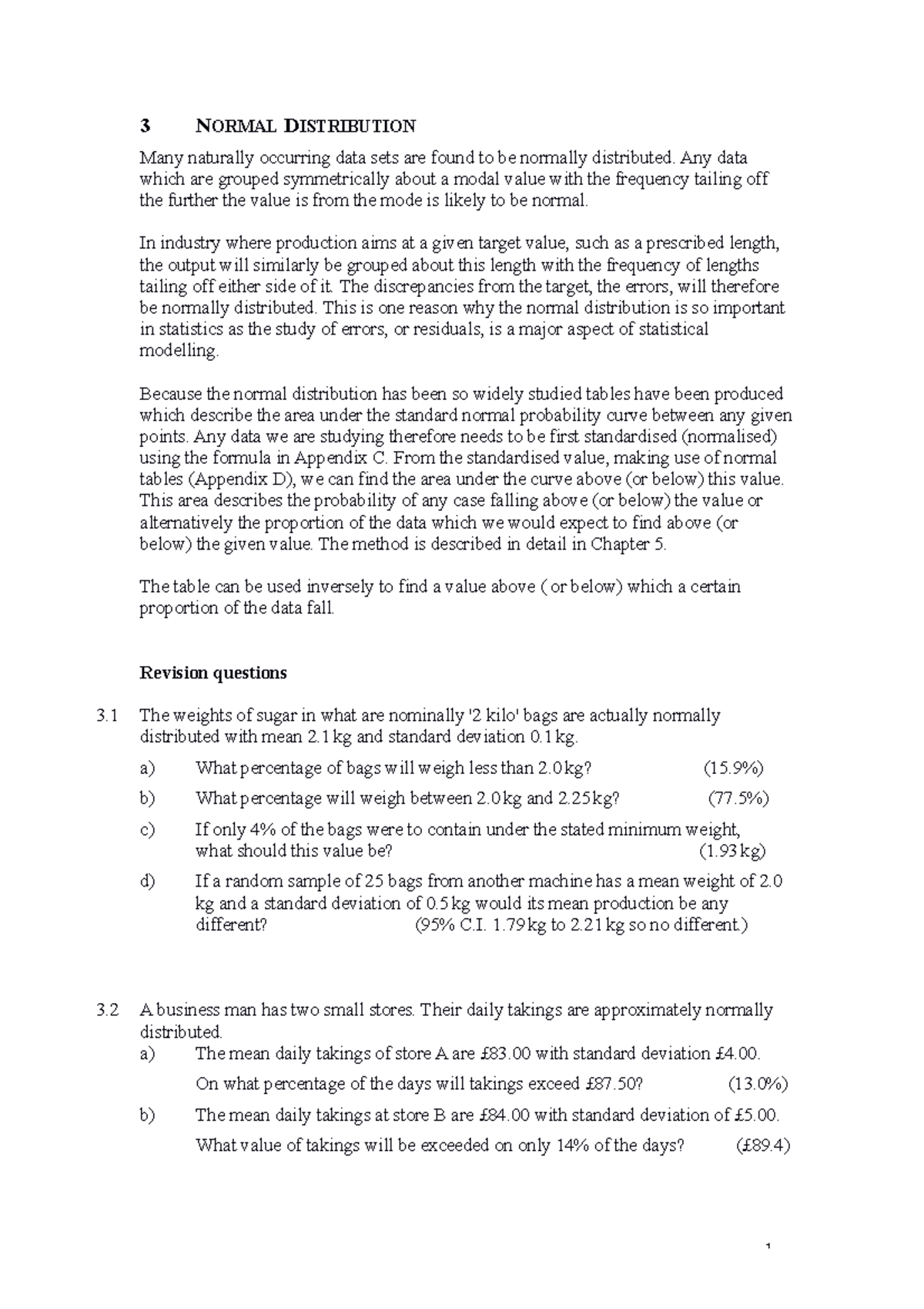 Revision 3 Normal distribution - 3 NORMAL DISTRIBUTION Many naturally ...
