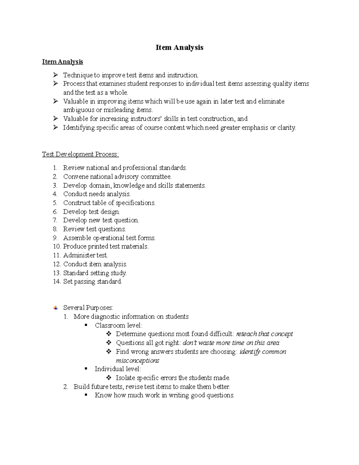 Item Analysis Item Analysis Item Analysis Technique To Improve Test