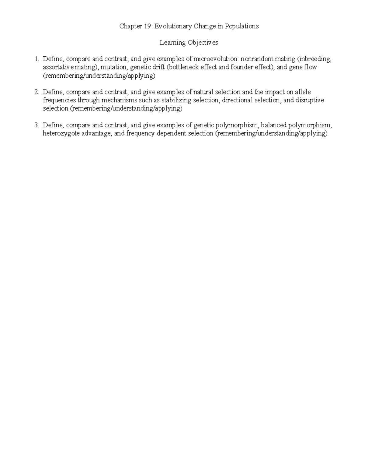 Chap 19-SM21 - Biol-K103 notes/ assignment - Chapter 19: Evolutionary ...