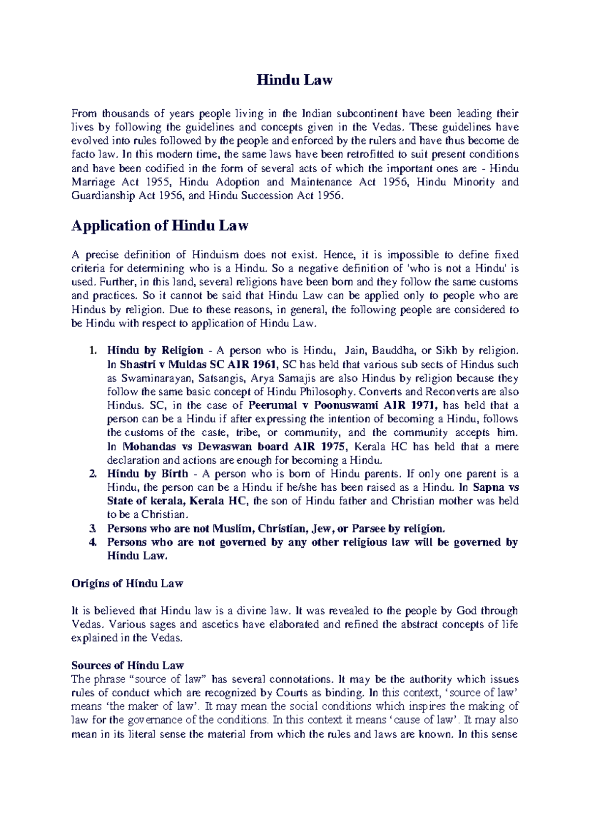 Sources of Hindu Law Unit II by Neha Singh - Hindu Law From thousands ...