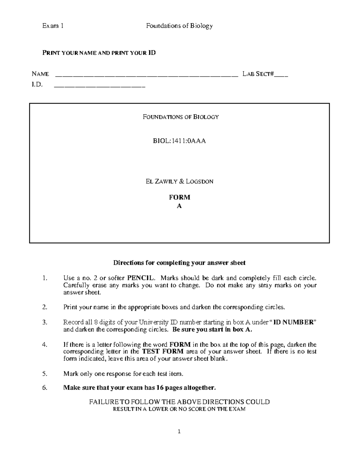 Answer key for practice exam 1- Spr 24-1 - PRINT YOUR NAME AND PRINT YOUR ID NAME - Studocu