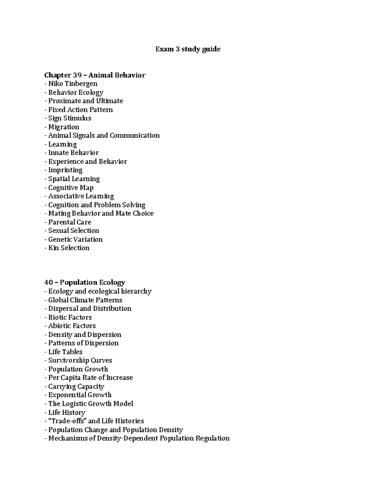 Exam 3 study guide sp20 - EST 102 - SBU - Studocu