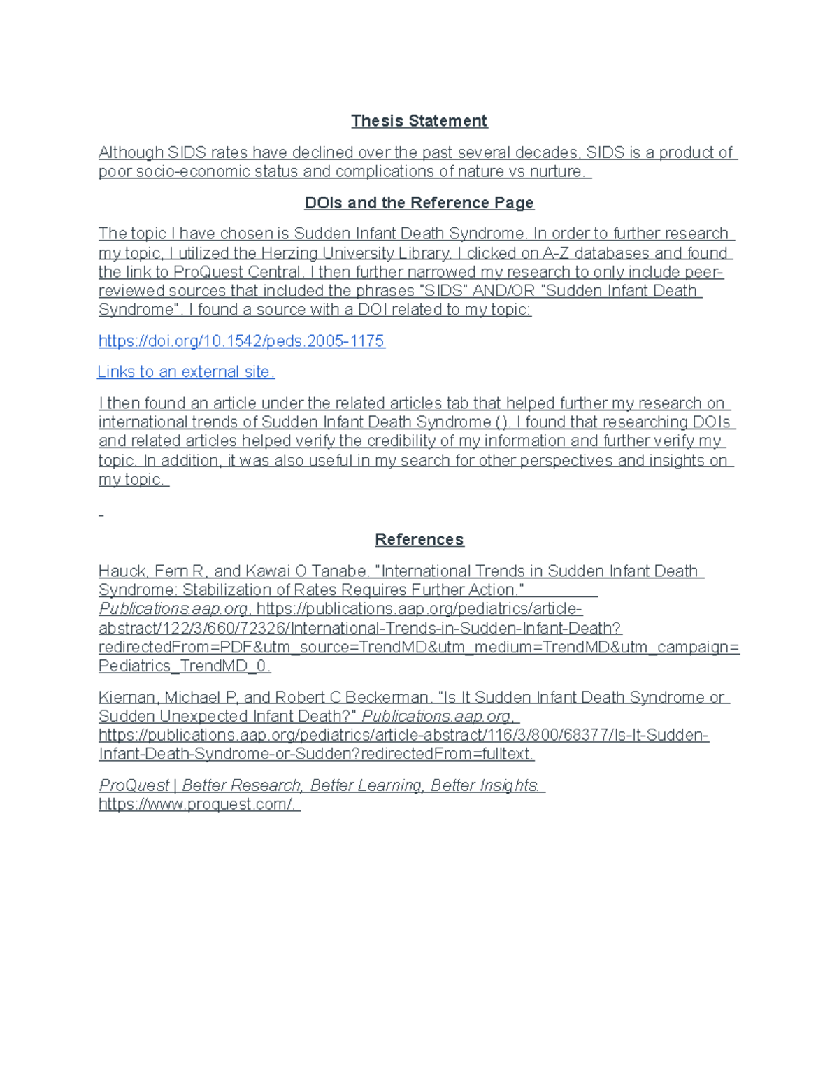 Unit 4 Discussion - DOIs and the Reference Page - Thesis Statement ...