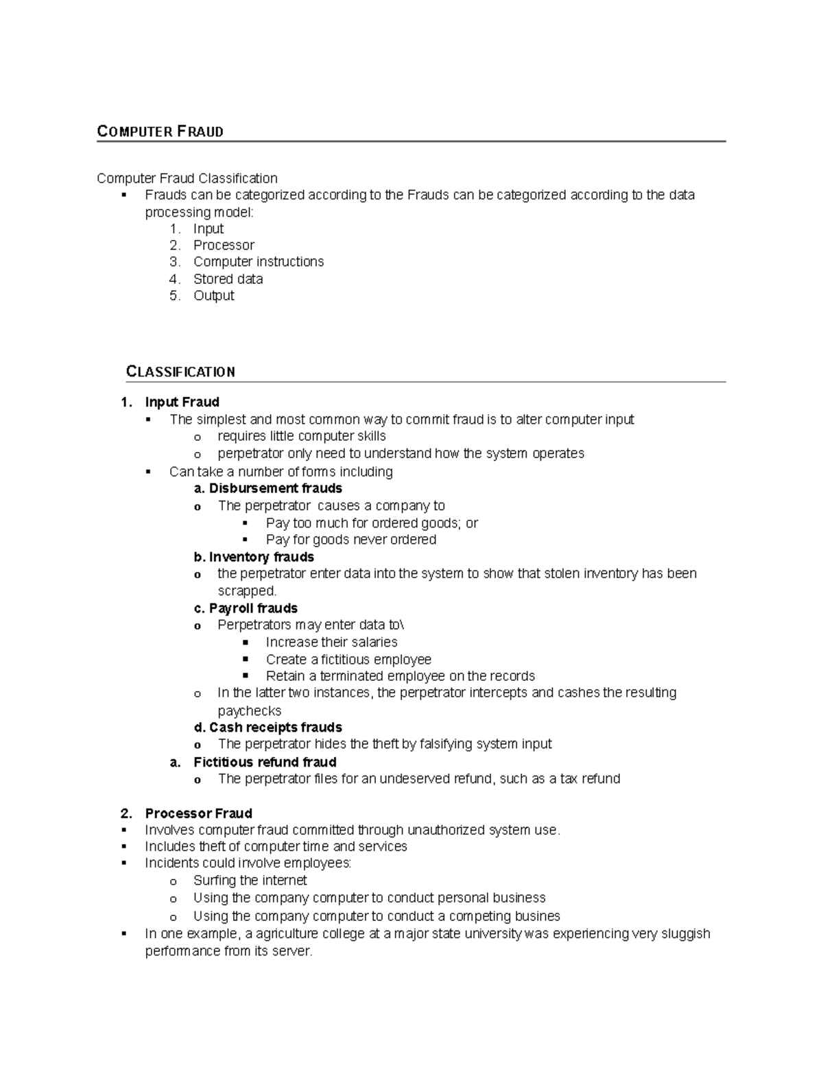 Computer Fraud Accounting Information System - COMPUTER FRAUD Computer ...