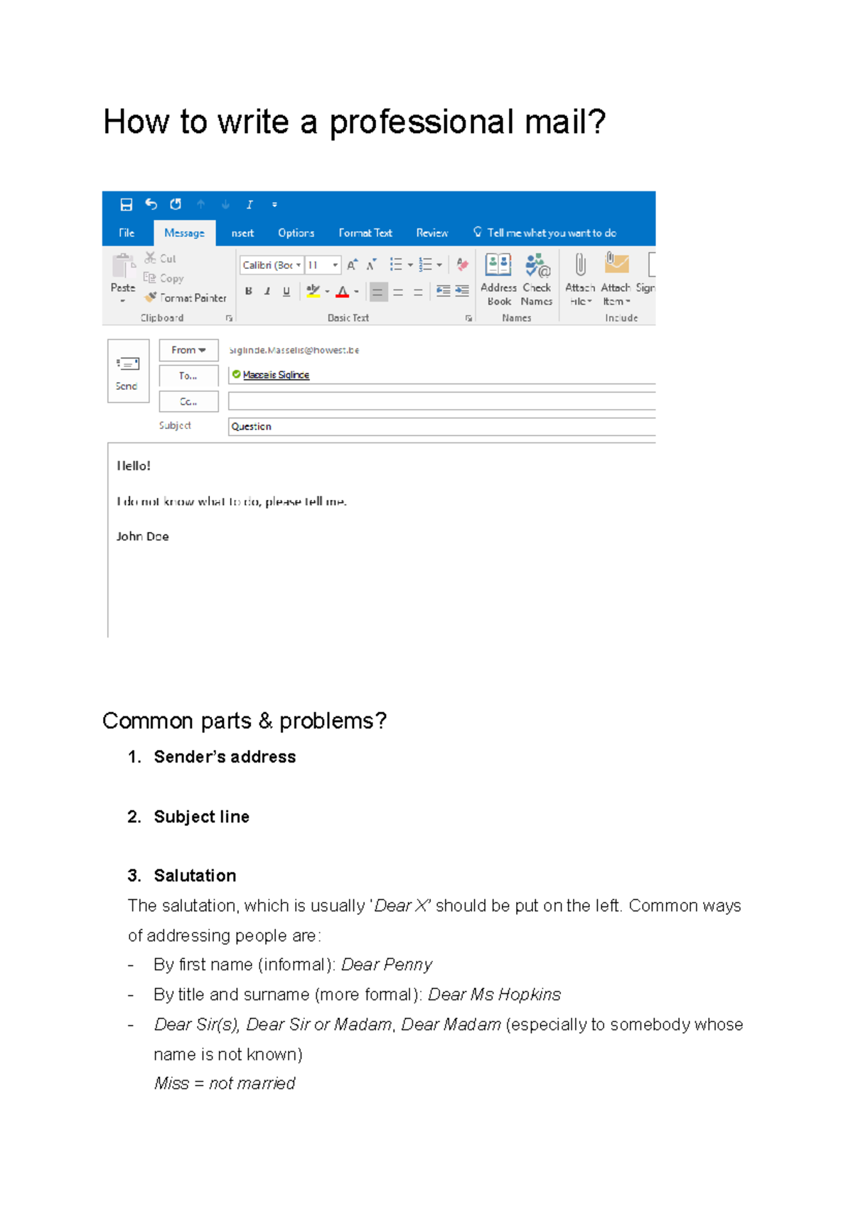 How to write a professional mail - How to write a professional mail ...