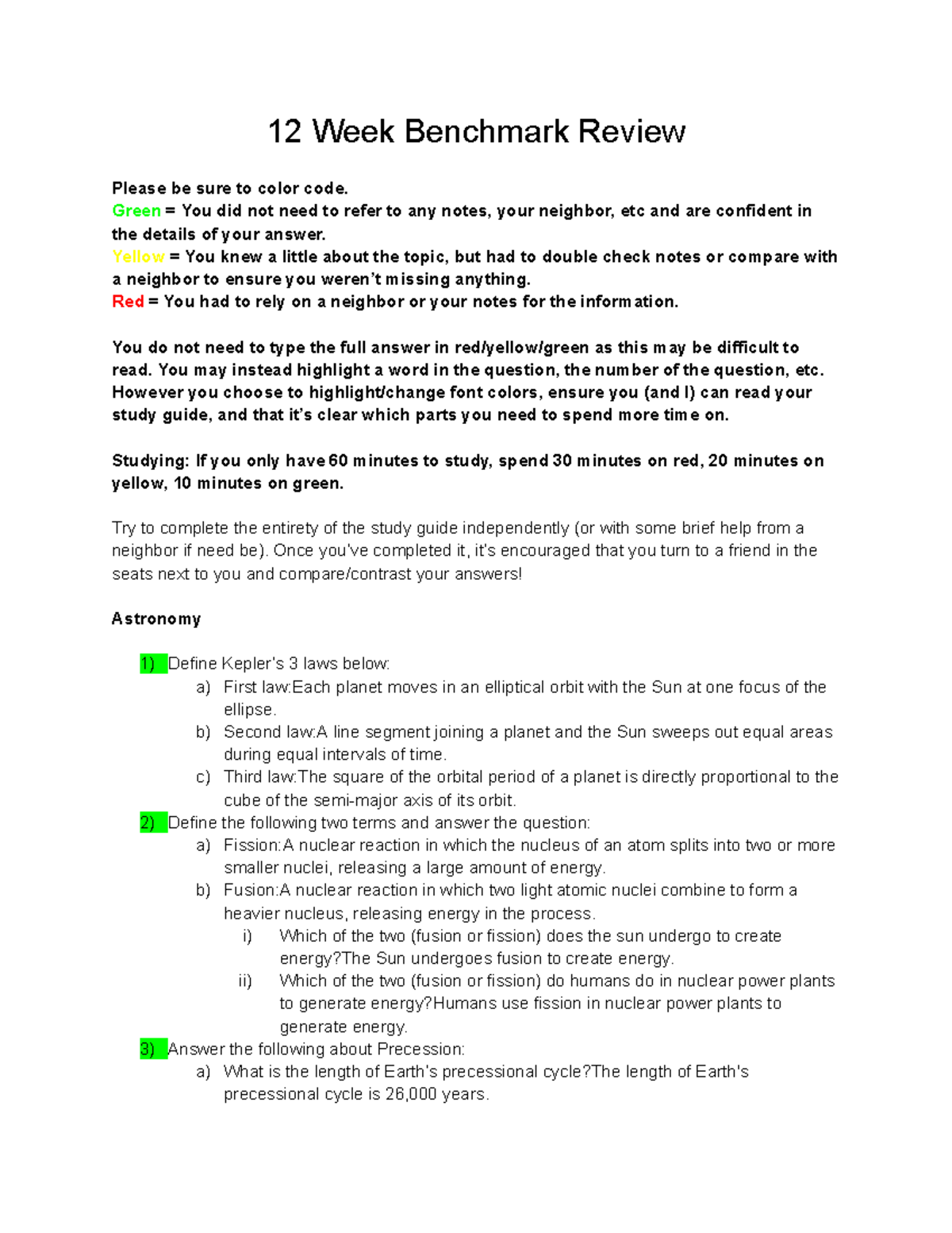 Copy of 2022-2023 12 WK Benchmark Review - 12 Week Benchmark Review ...