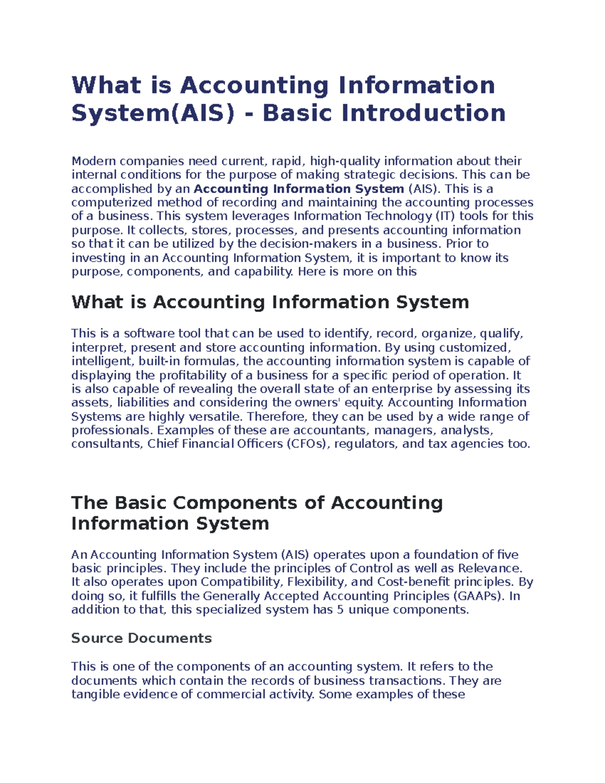 Accounting Information System - What is Accounting Information System ...