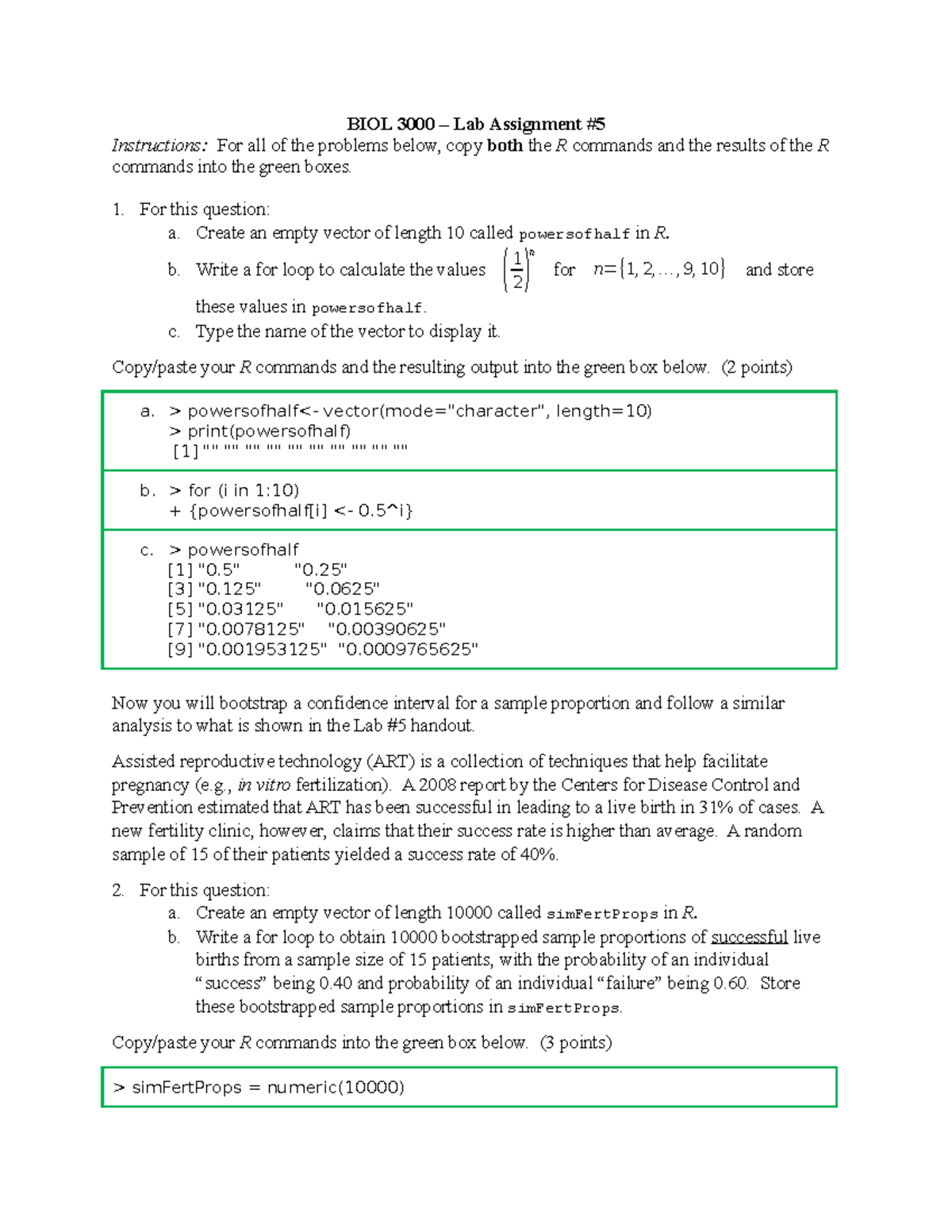 Lab Assignment 5 - dfasdfasfd - BIOL 3000 – Lab Assignment ...