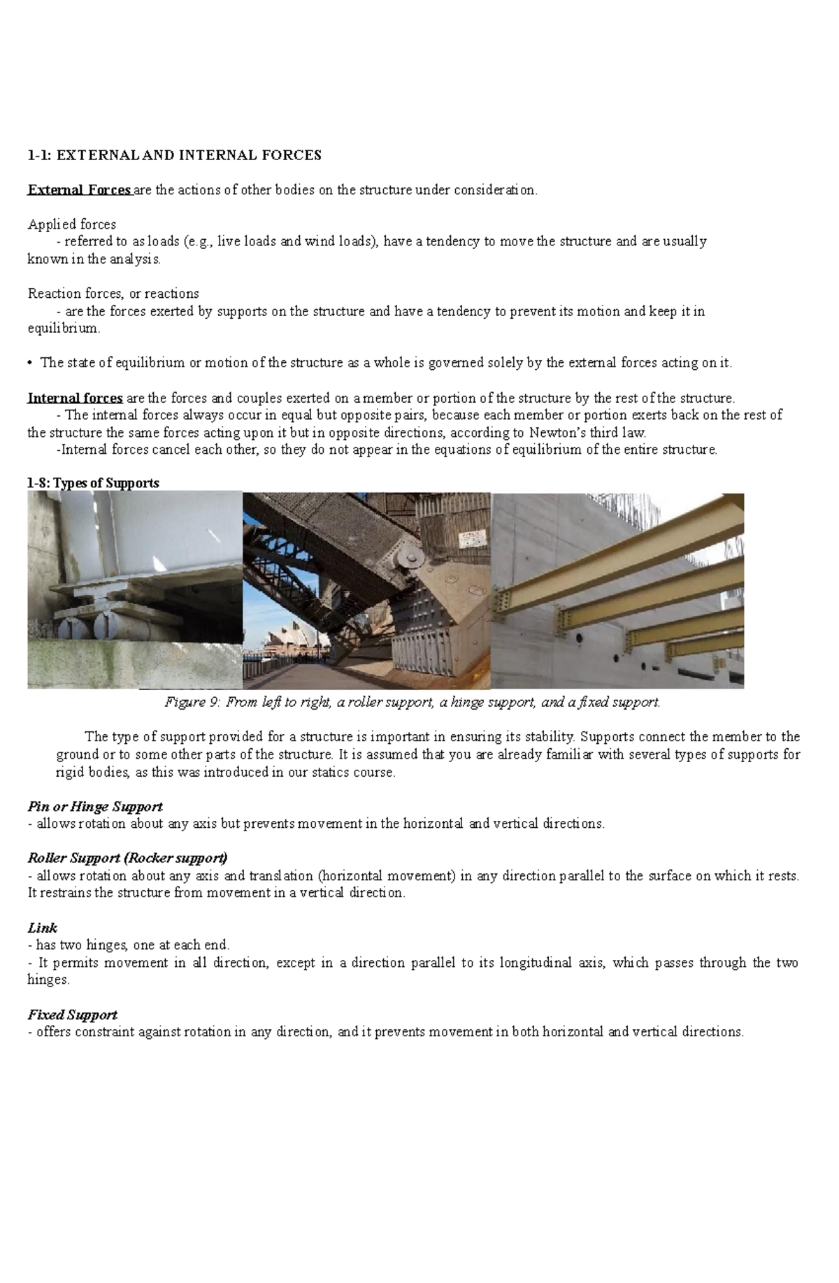 External AND Internal Forces - 1-1: EXTERNAL AND INTERNAL FORCES ...