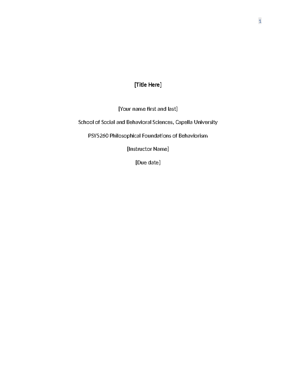 what is aba template - [Title Here] [Your name first and last] School ...