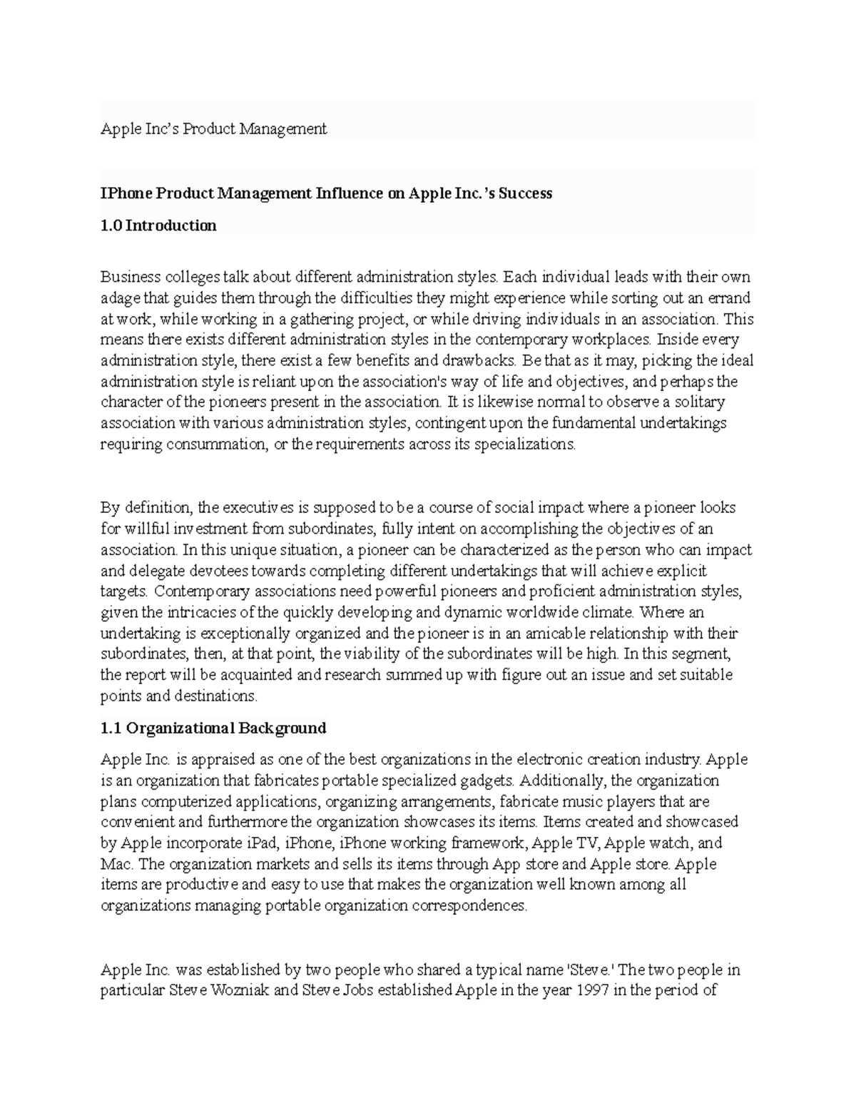 Apple Inc - research - Apple Inc’s Product Management IPhone Product ...