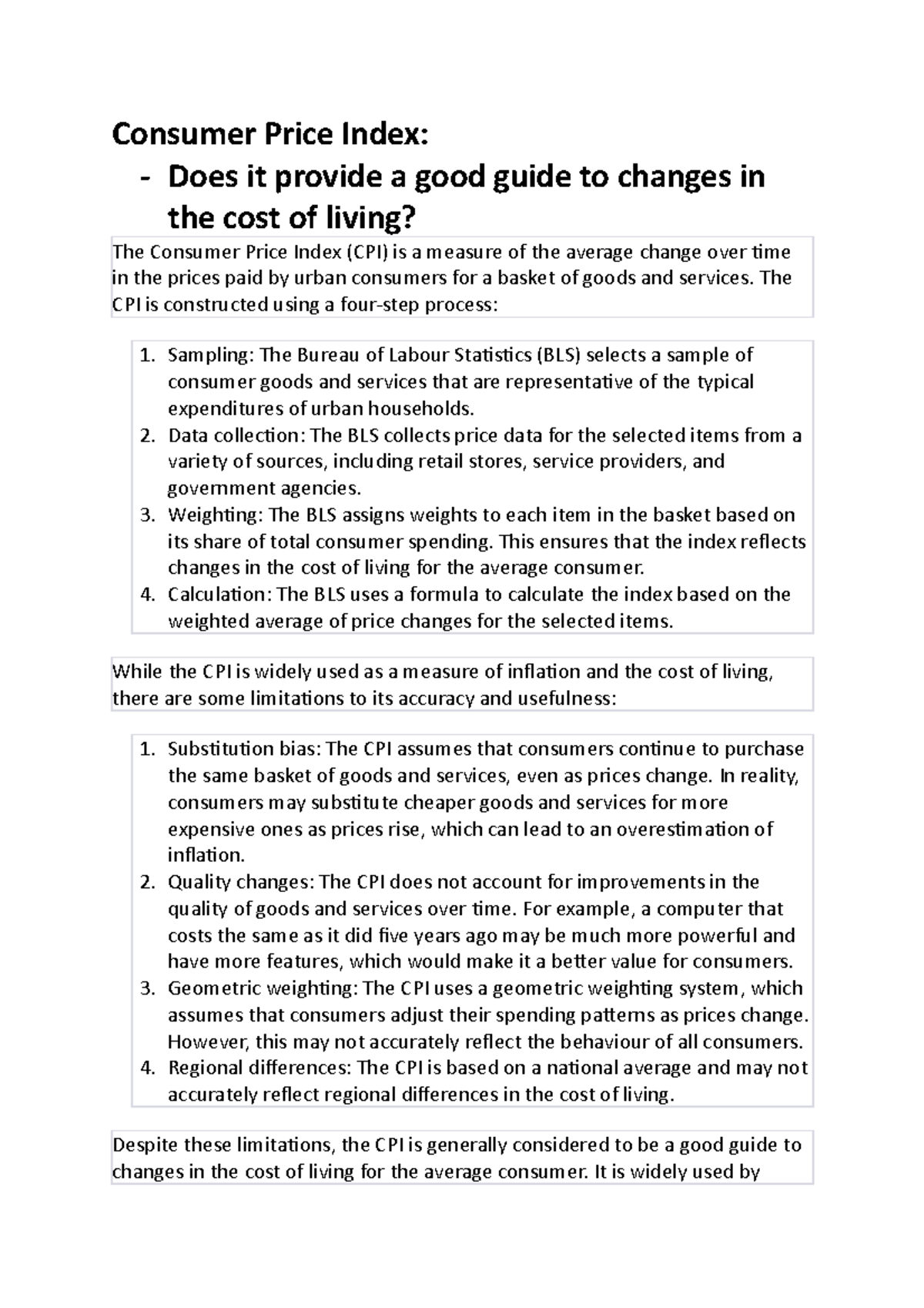 Consumer Price Index - The CPI is constructed using a four-step process ...