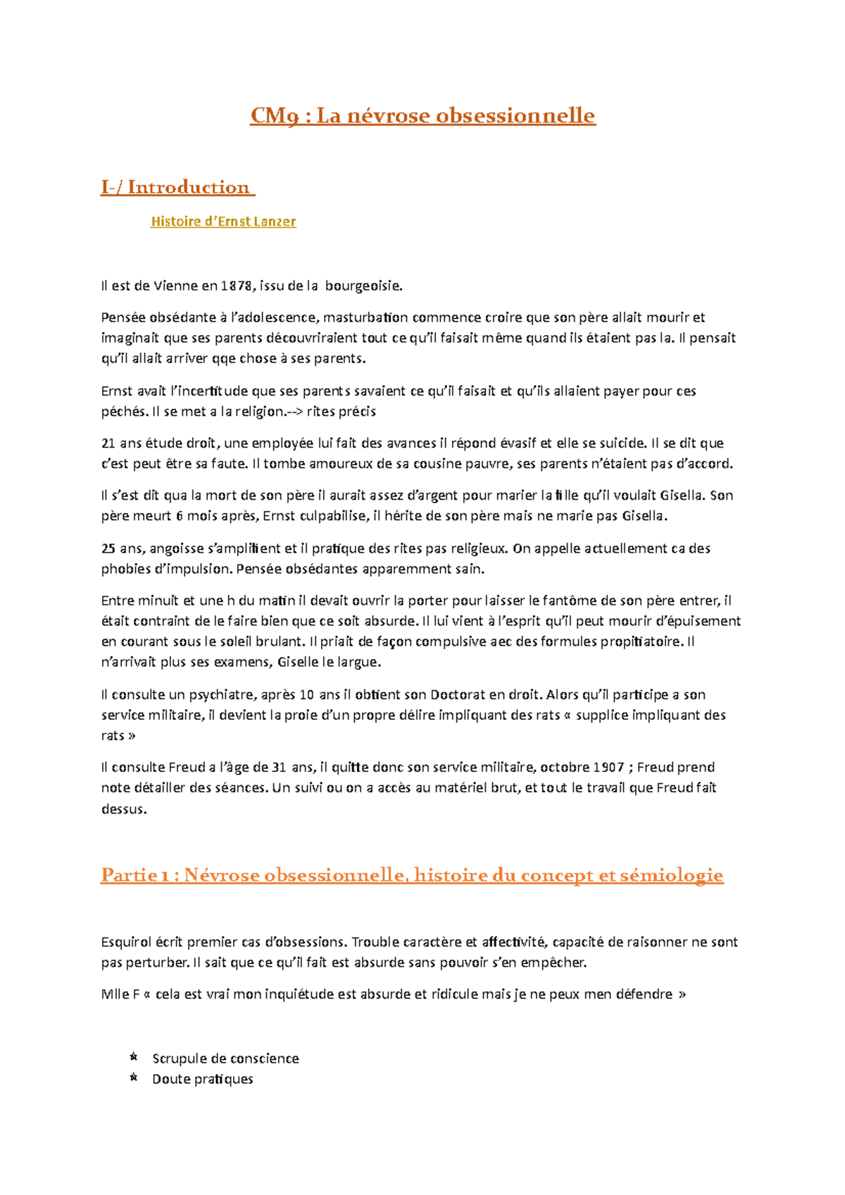 CM9 Névrose obsessionnelle - CM9 : La névrose obsessionnelle I ...