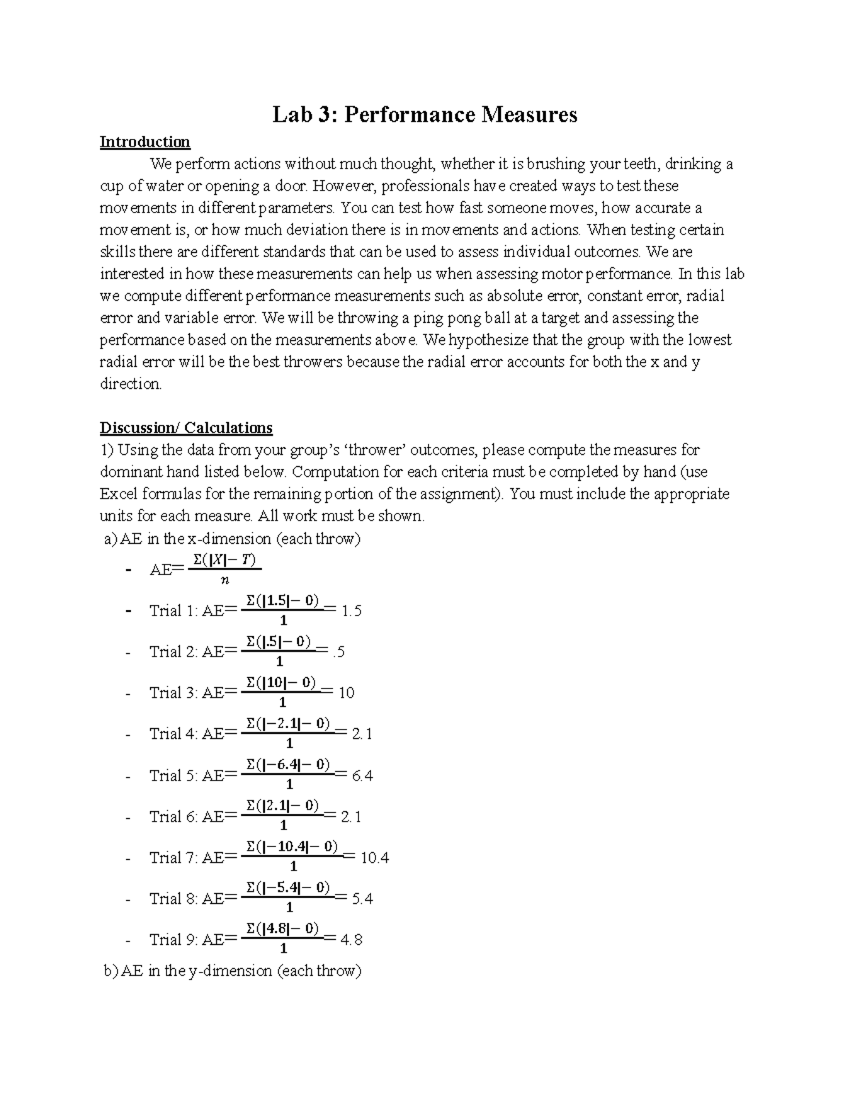 Lab 3 - lab 3 - Lab 3: Performance Measures Introduction We perform ...