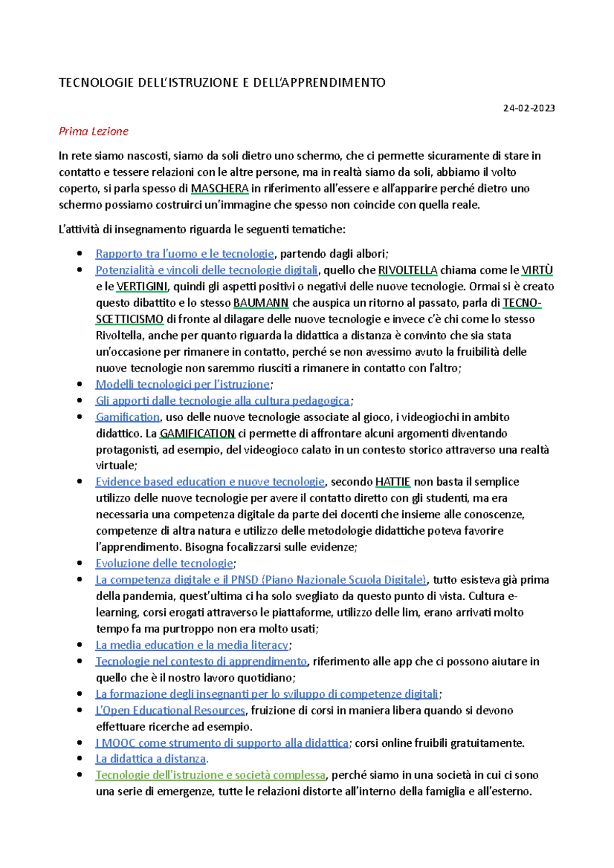 Prima Lezione - Appunti lezioni Tecnologie dell'Istruzione e dall ...