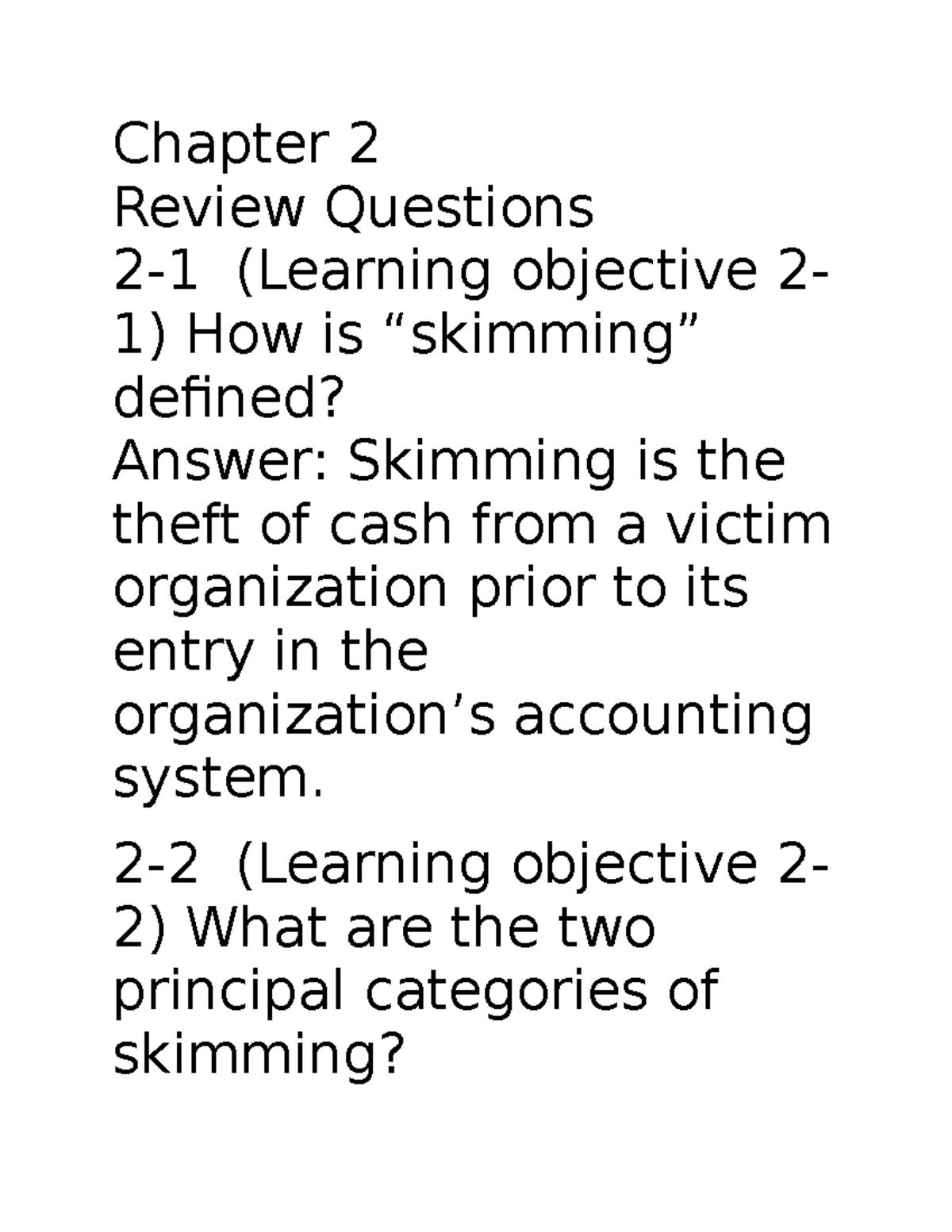 Chapter 2 Lecture Chapter 2 Review Questions 2 1 Learning Objective 2 1 How Is Skimming
