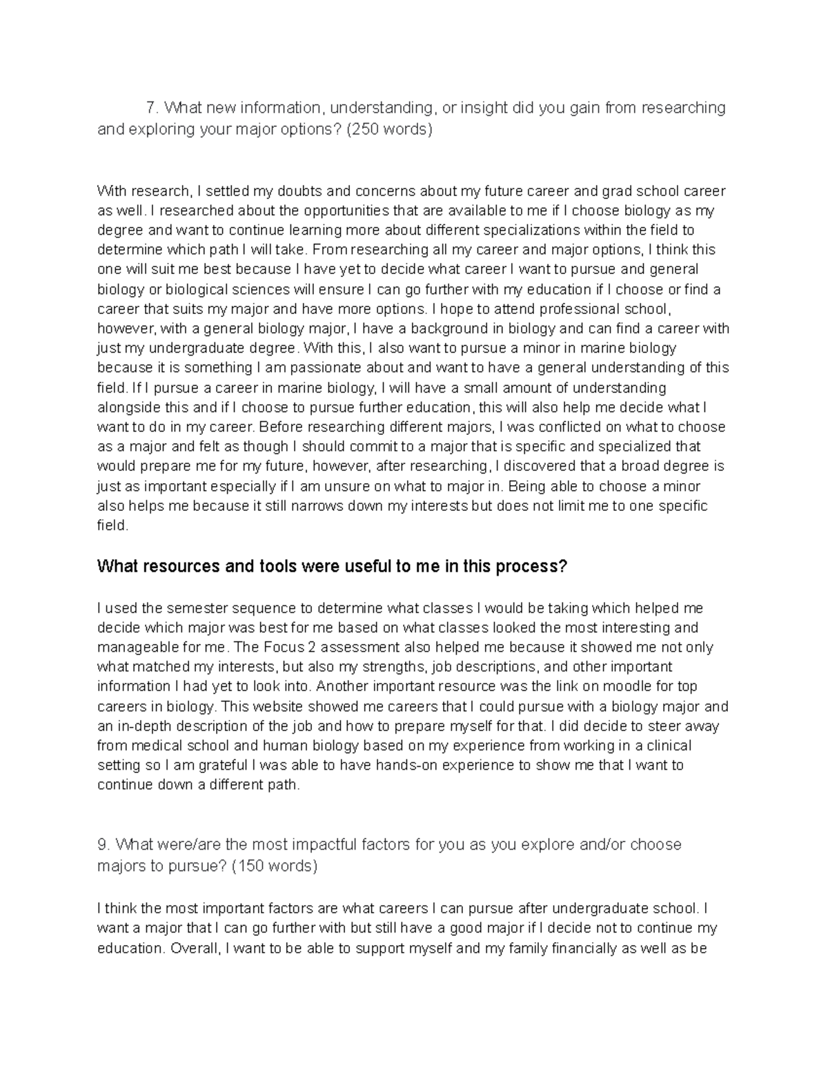 LSC 101 - Paper assigned to analyze required readings. - 7. What new ...