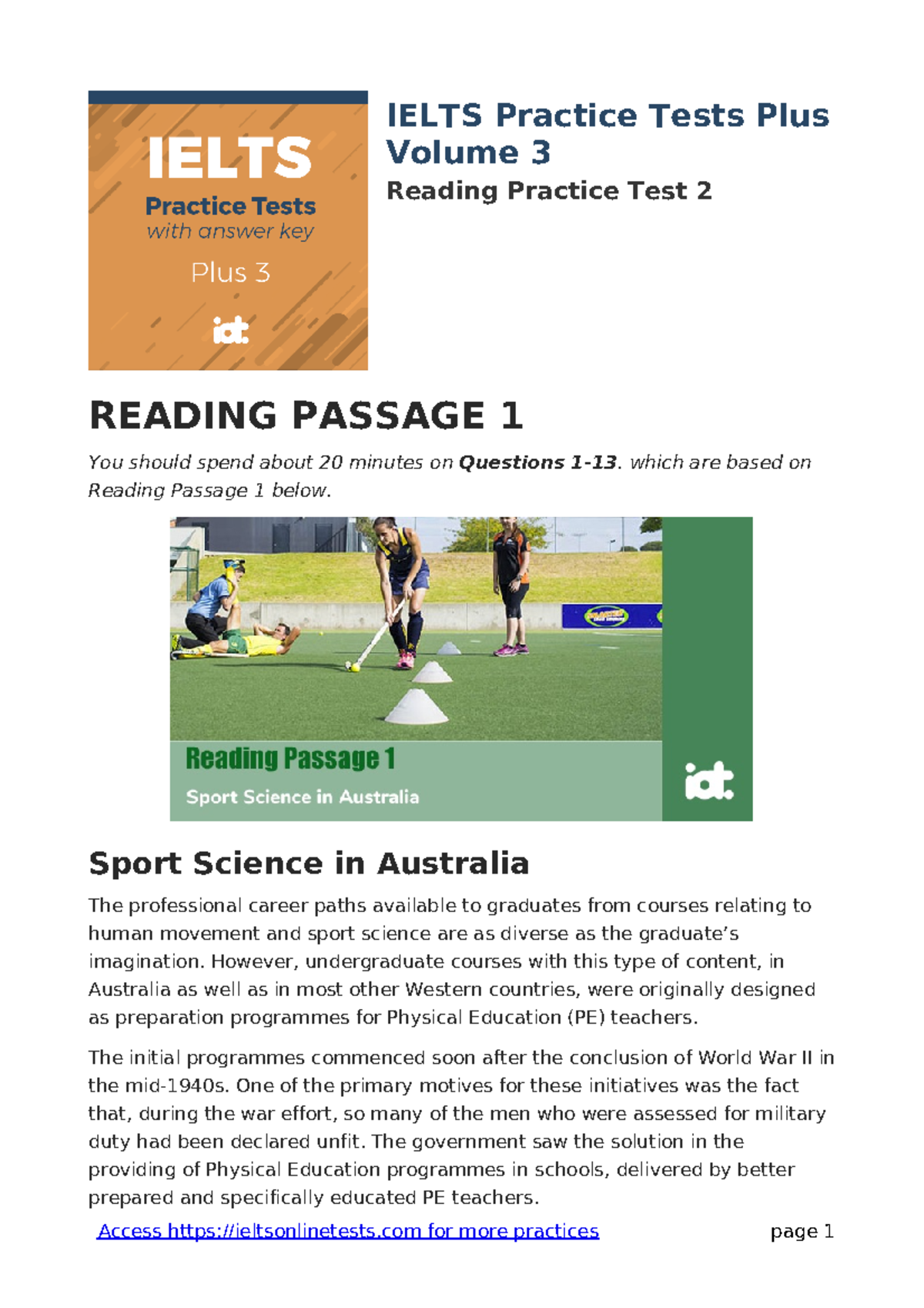 Readingpracticetest 2-v9-2081 - IELTS Practice Tests Plus Volume 3 ...