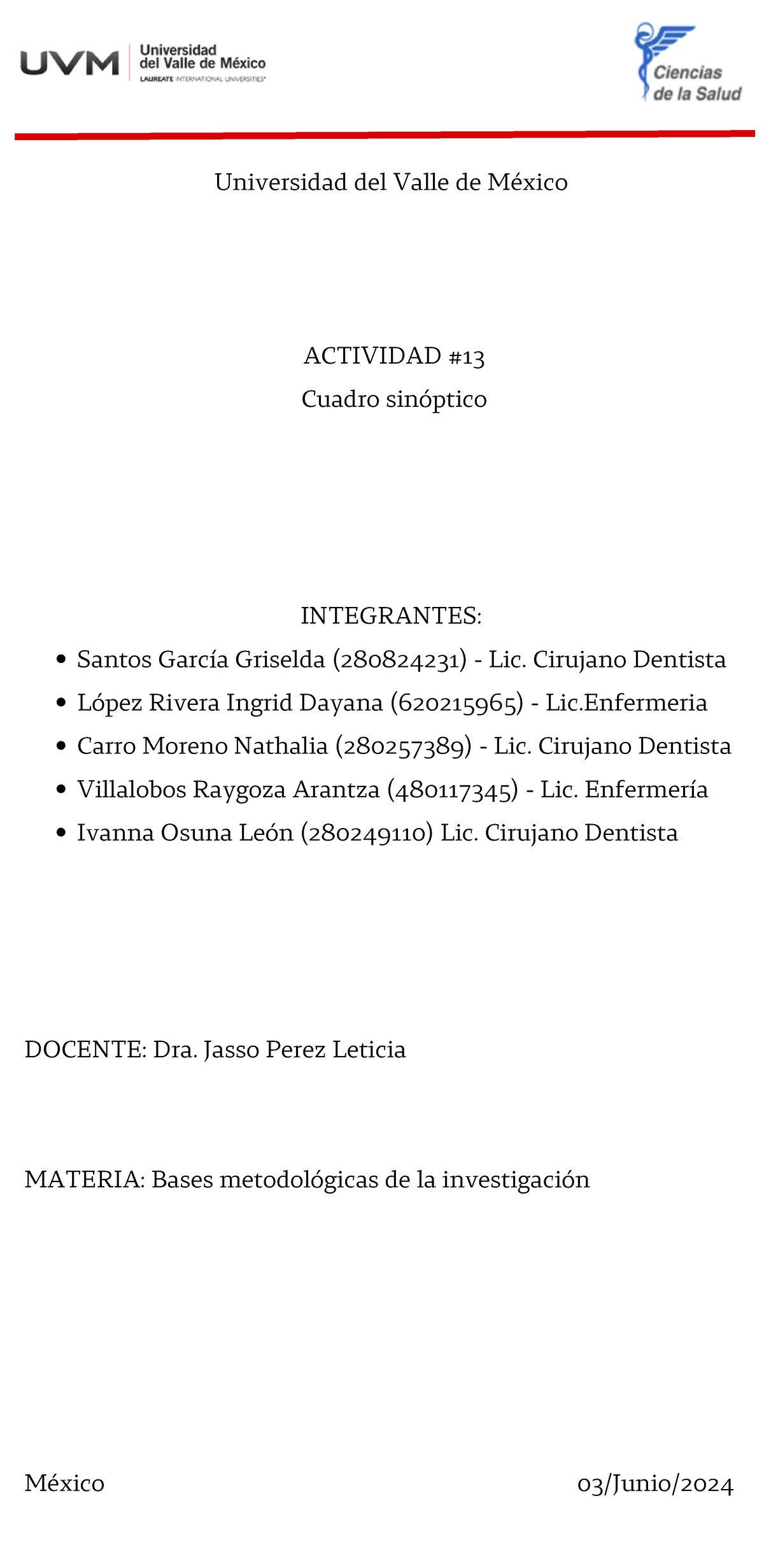 A13 VRA - Actv 13 infografia - Universidad del Valle de México ACTIVIDAD Cuadro sinóptico - Studocu