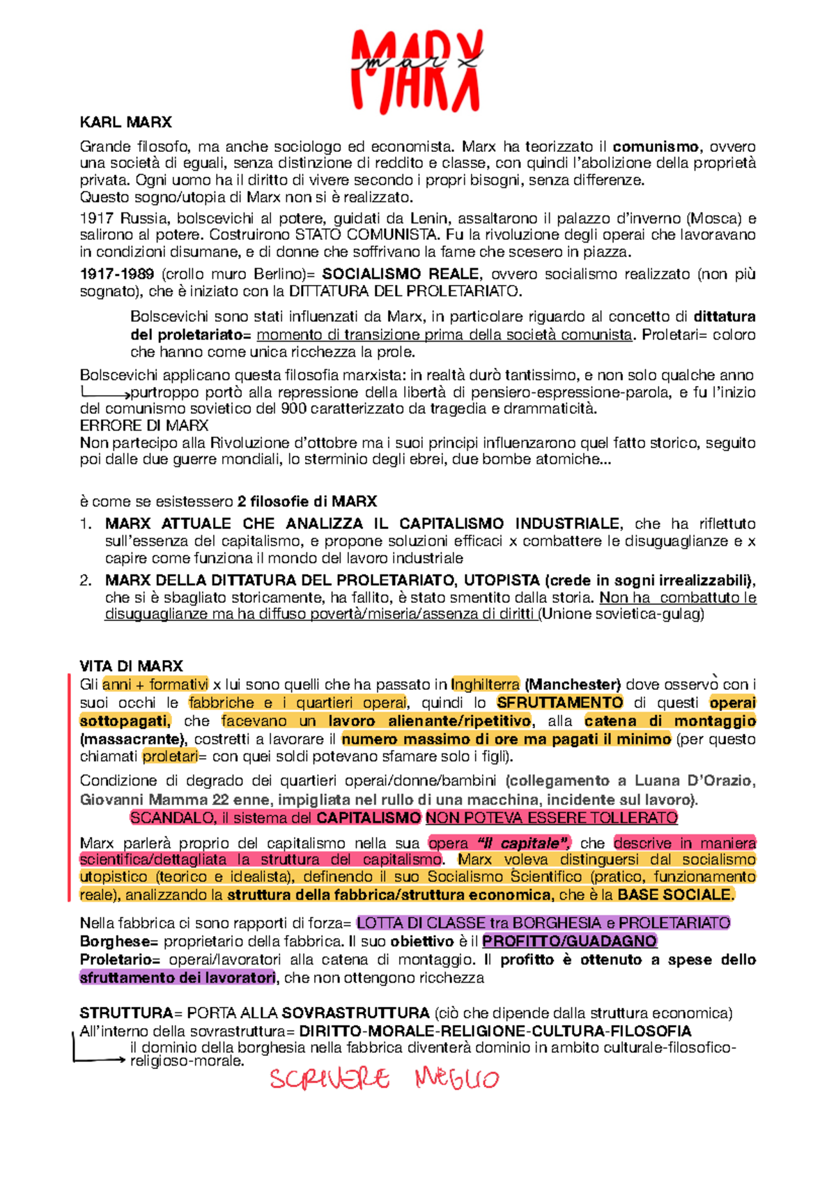 Marx - Appunti di filosofia sul filosofo Marx - KARL MARX Grande ...
