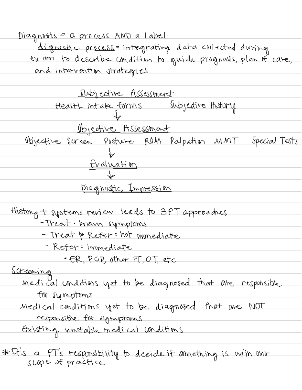 Diff Diagnosis Notes - Exam 1 - Diagnosis = a process AND a label ...