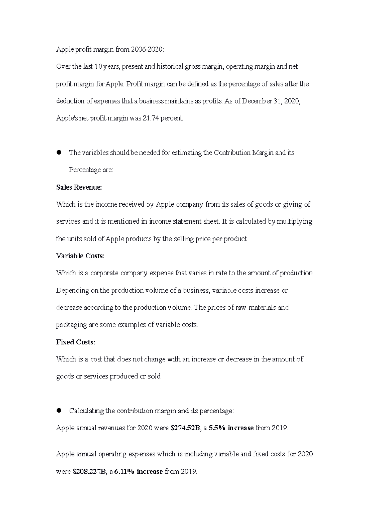Discussion Forum unit 3 - Apple profit margin from 2006-2020: Over the ...