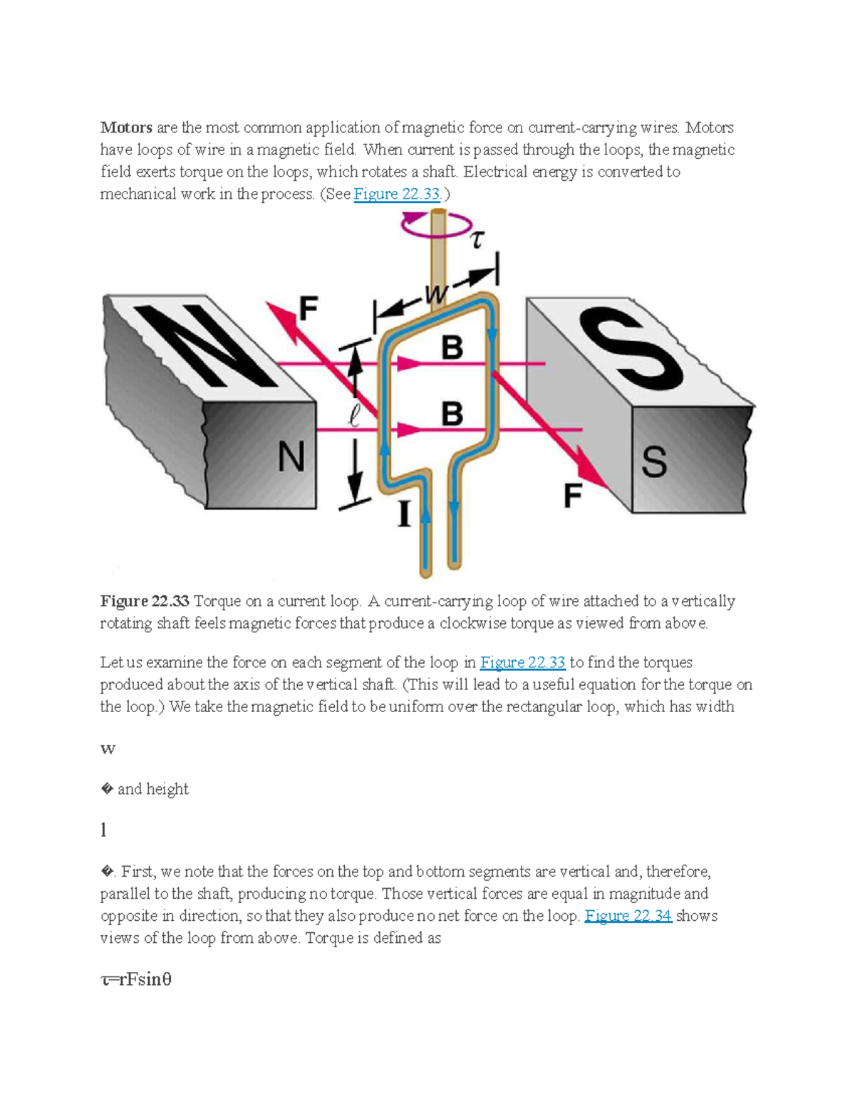 Lesson Note on Torque through a Loop - Motors are the most common ...