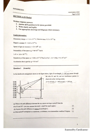 PHYS1034 tutorial 1 2023 - PHYS1000 - Wits University - Studocu