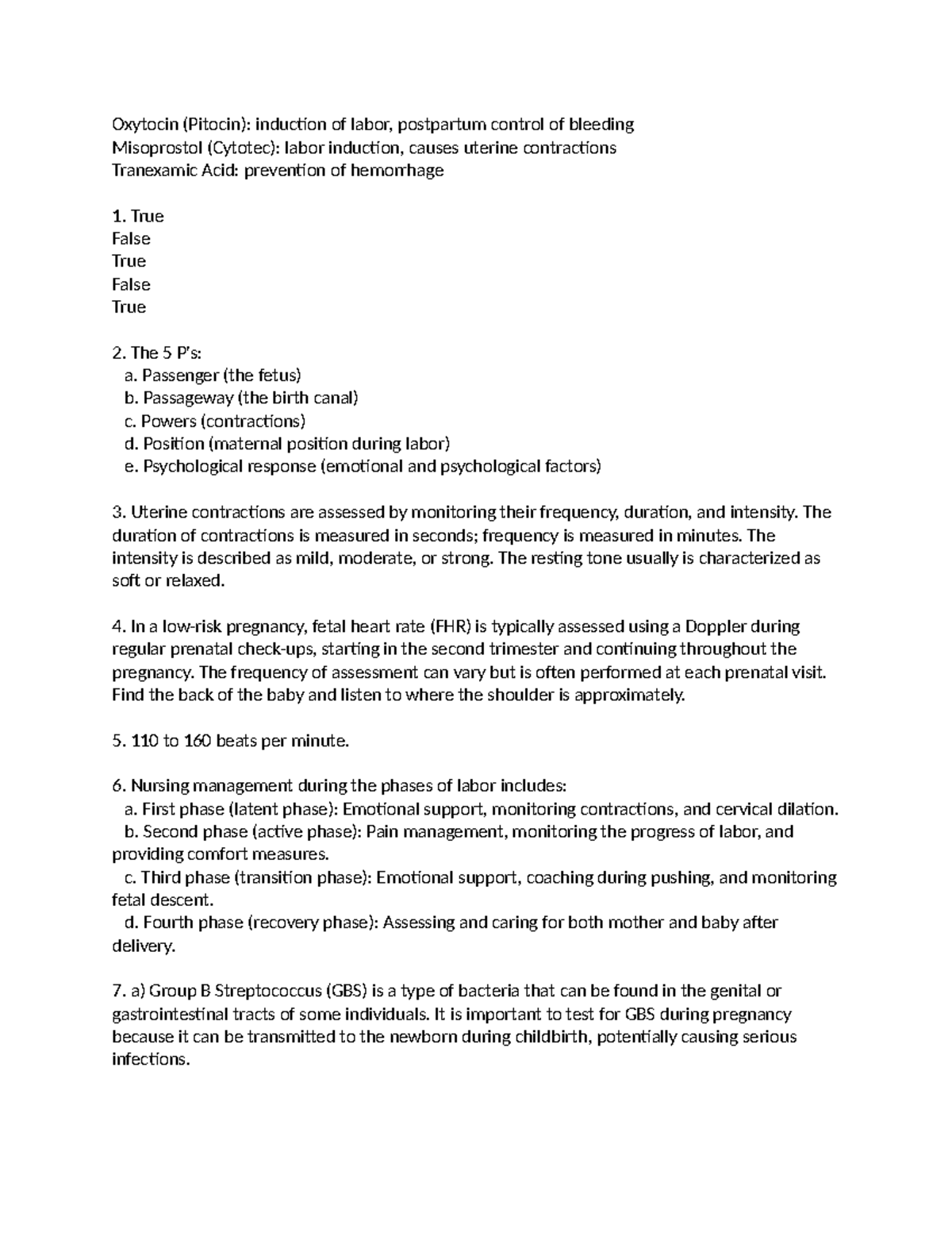 High Fidelity Answers - Oxytocin (Pitocin): induction of labor ...