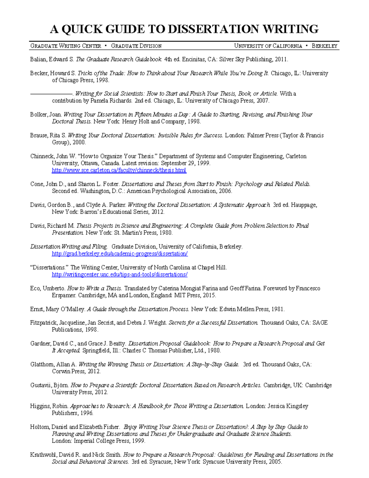 3 - Dessertation - A QUICK GUIDE TO DISSERTATION WRITING GRADUATE W ...