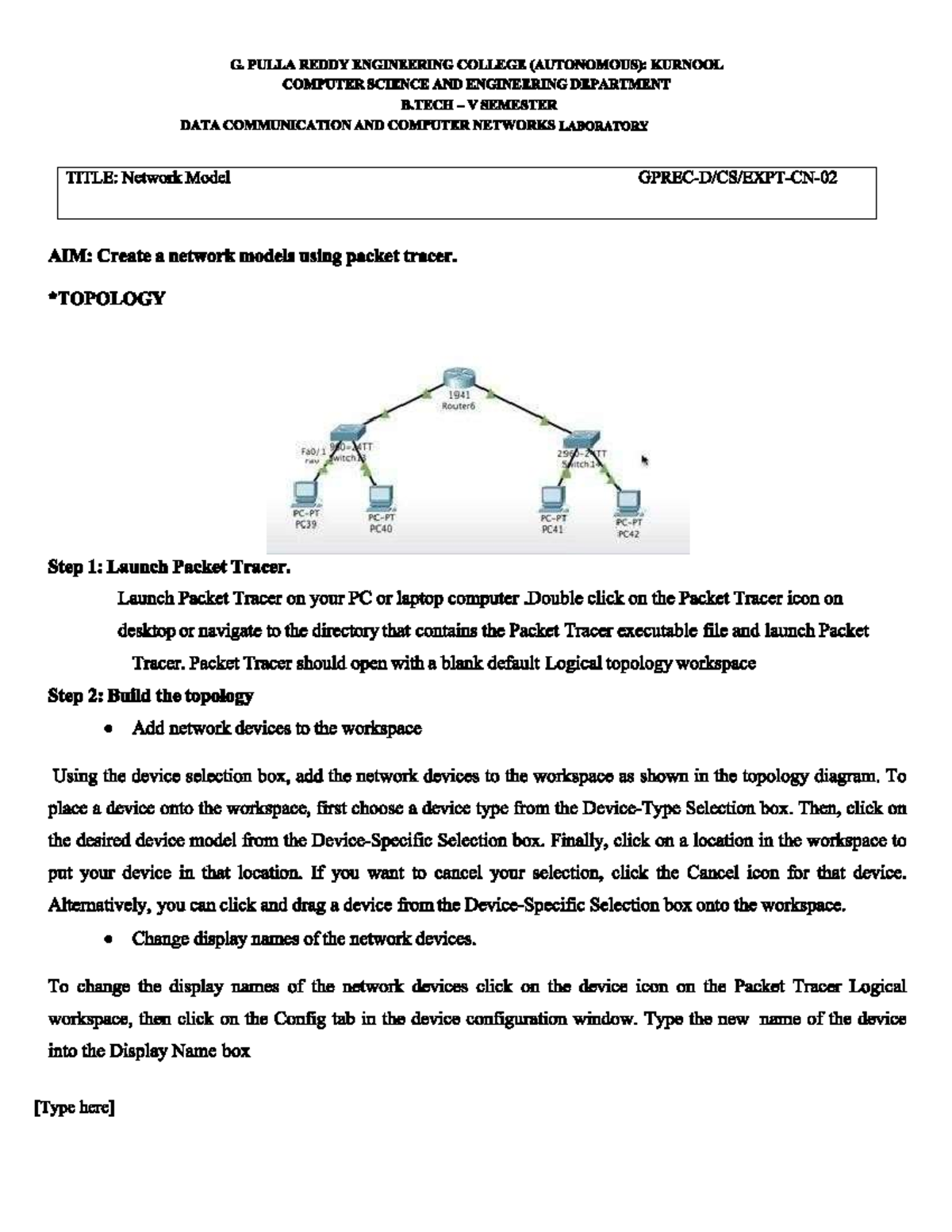 CN LAB EXP 1 - CN LAB EXPERIMENT - computer science - Studocu