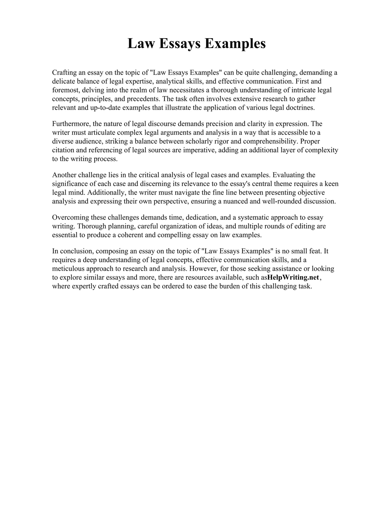 Law Essays Examples - LW0LWJ - Studocu