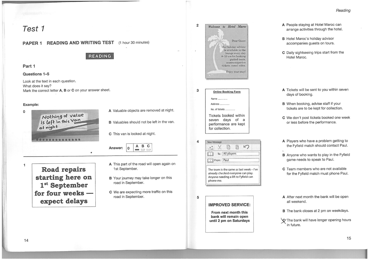 Cambridge PET-7-book and exercises - Idioma - Studocu
