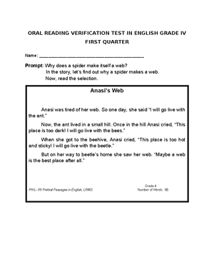 Third Quarterly TEST in - THIRD QUARTERLY TEST in ENGLISH 1 NAME: DATE ...