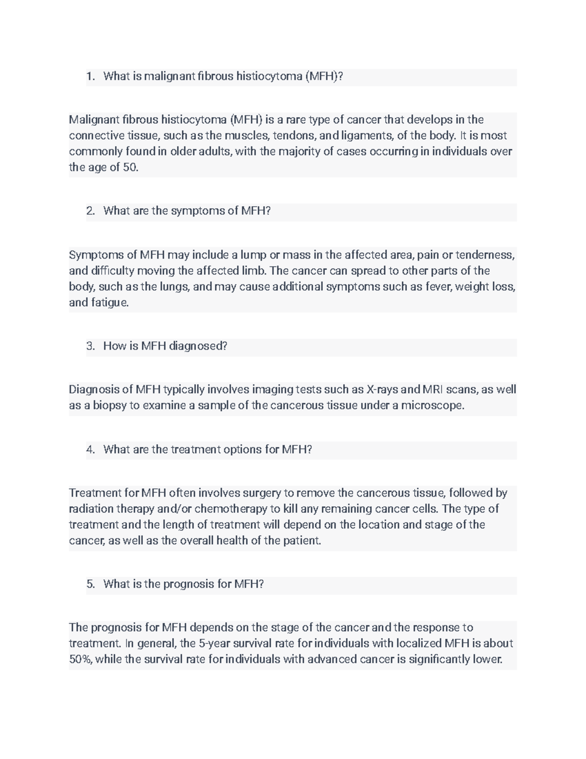 Malignant fibrous histiocytoma sg - What is malignant fibrous ...