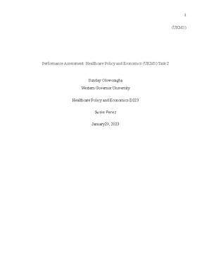 D223- Task 2 - task 2 - D223 – UKM1 – Performance Assessment 2 Shanel ...