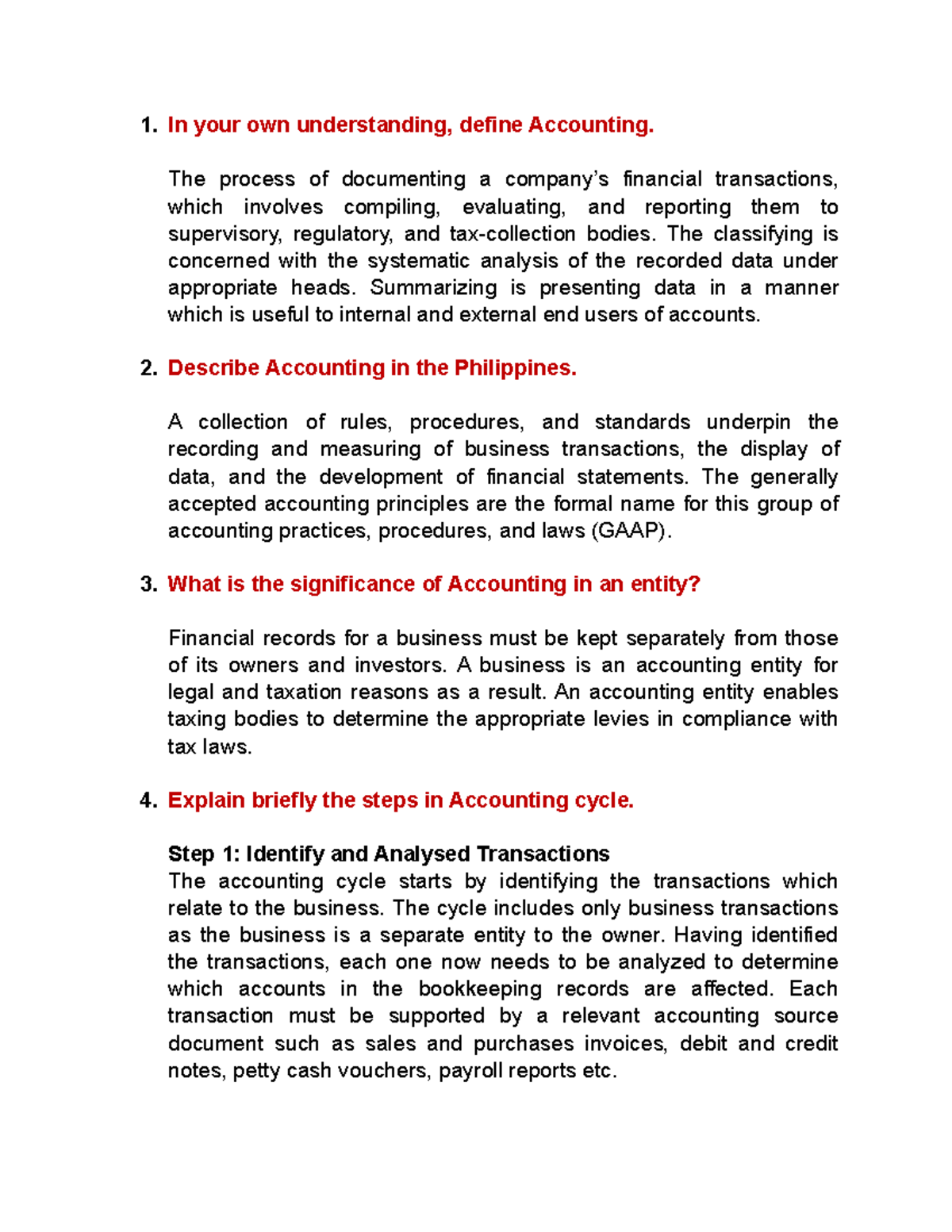 Accounting - The process of documenting a company’s financial ...