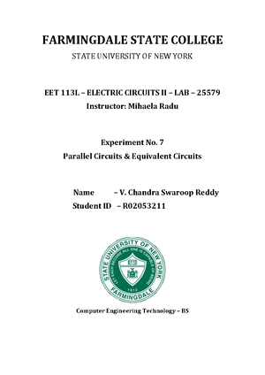 Lab 9 Report PDF - EET113 Lab Exp #9 with full step by step procedure ...