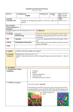DLP of Outline of Using Notes from Primary and Secondary Sources ...
