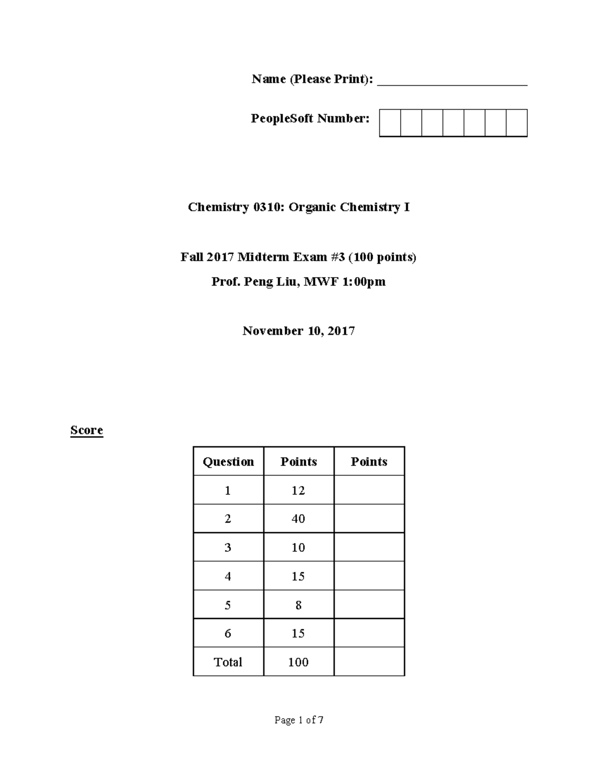 Midterm 3 Questions W Ptable Warning Tt Undefined Function 3 Name