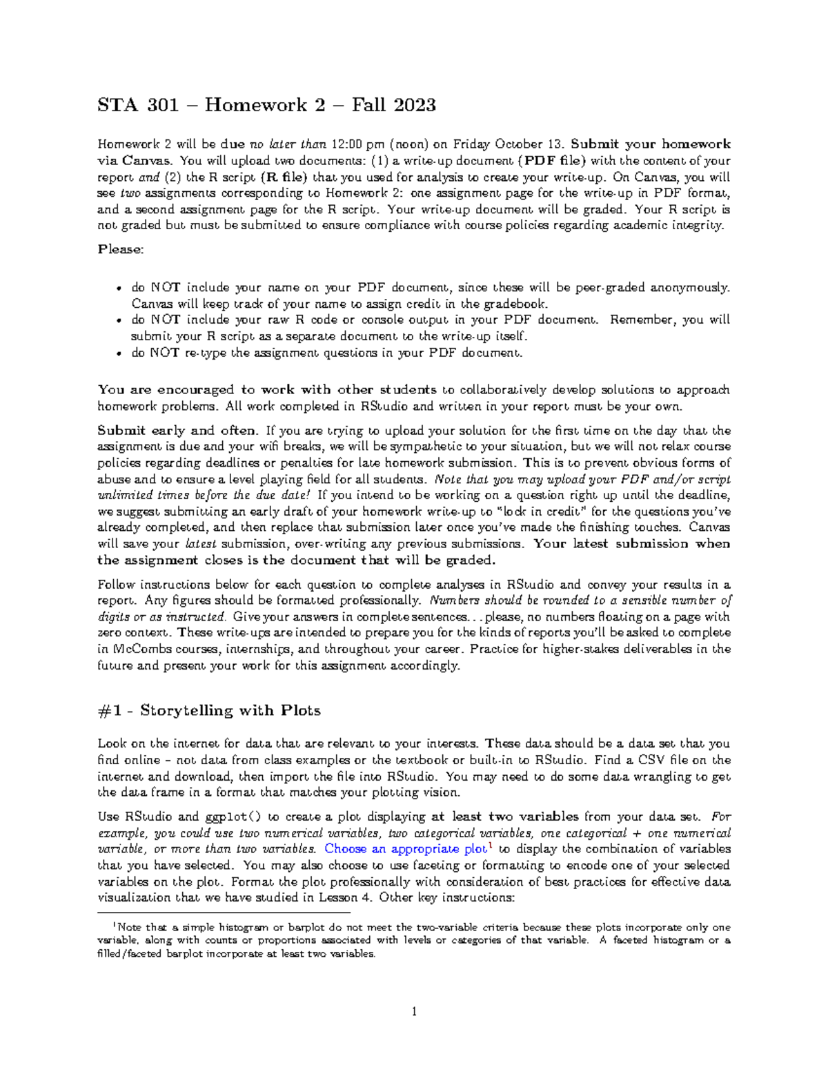 HW2 Instructions - help - STA 301 – Homework 2 – Fall 2023 Homework 2 ...