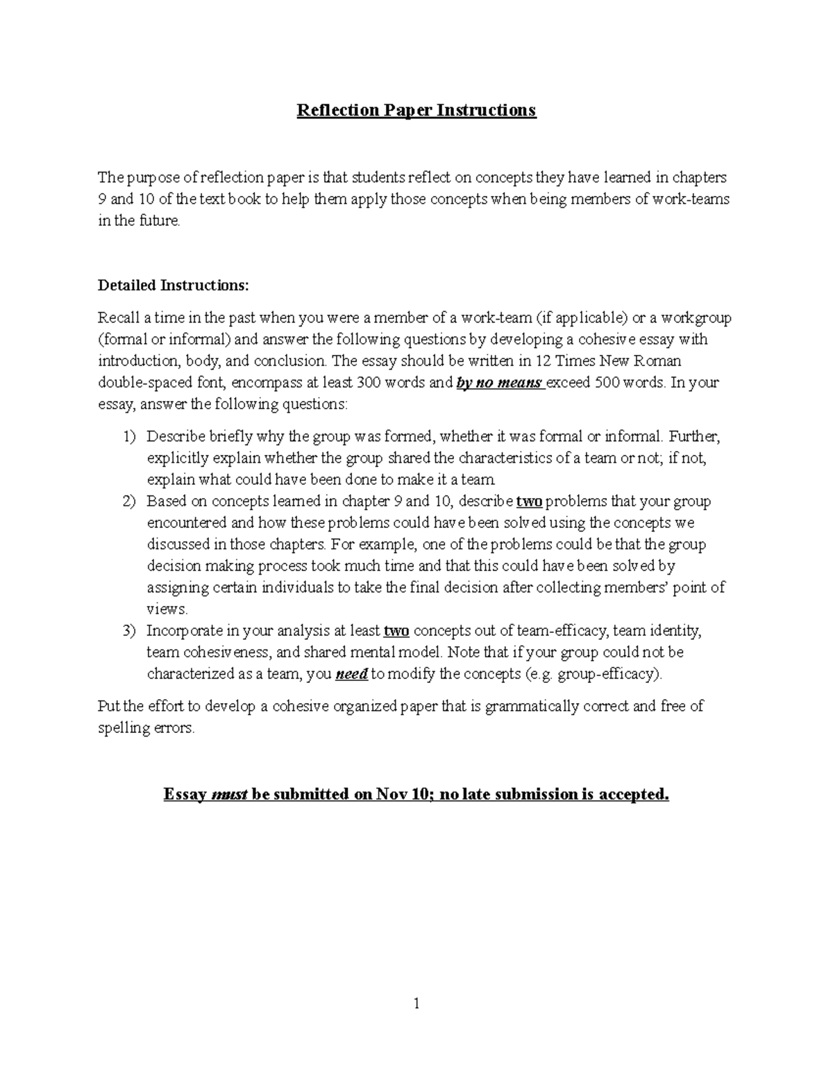 Reflection-paper - It was a case study that was resolved - Reflection ...