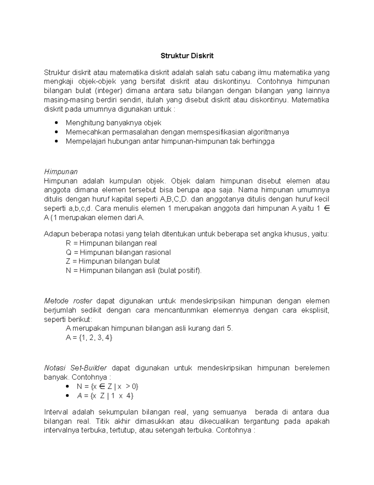 Struktur Diskrit - Struktur Diskrit Struktur diskrit atau matematika ...