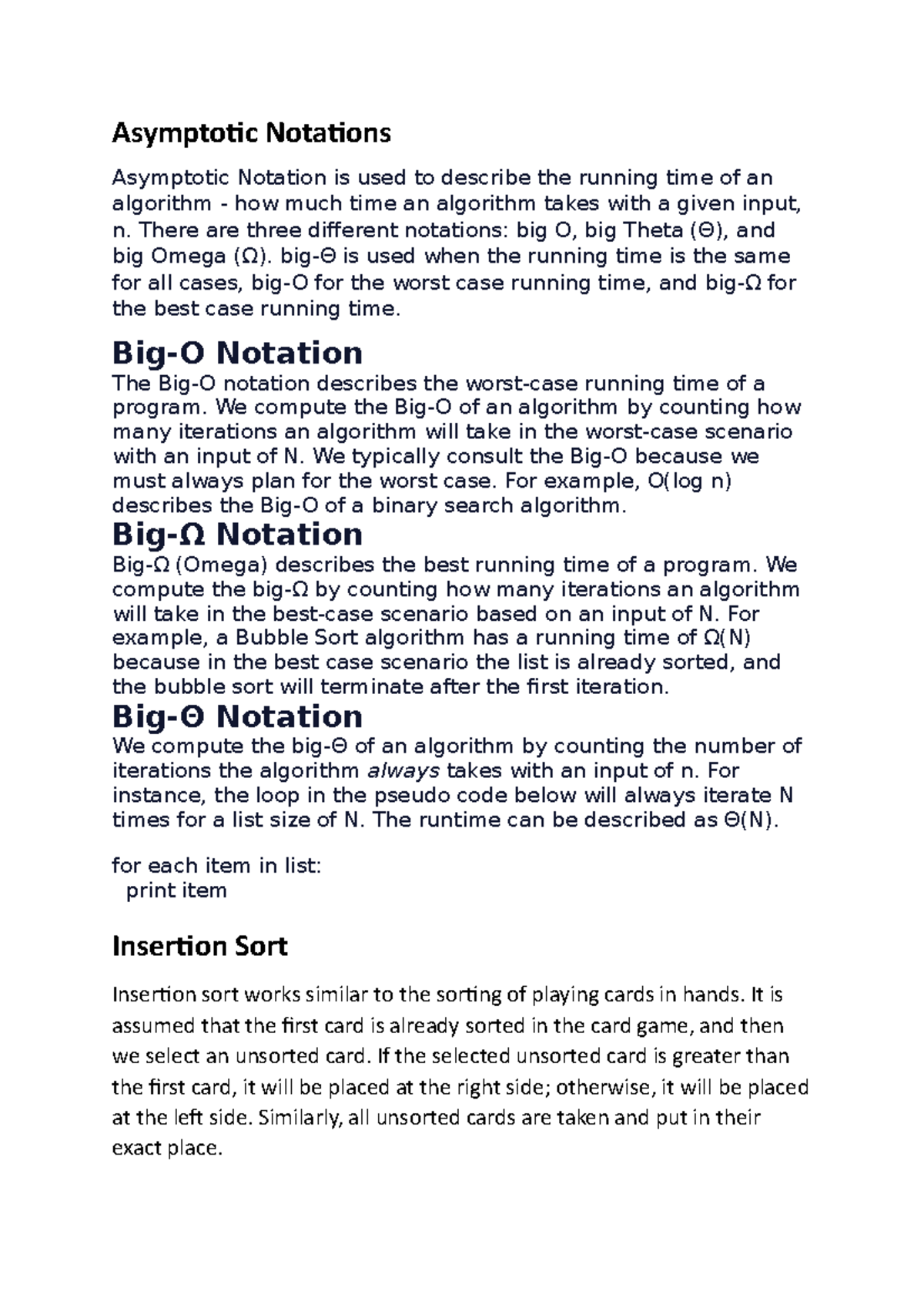 DAA assignment 1 - Asymptotic Notations Asymptotic Notation is used to ...